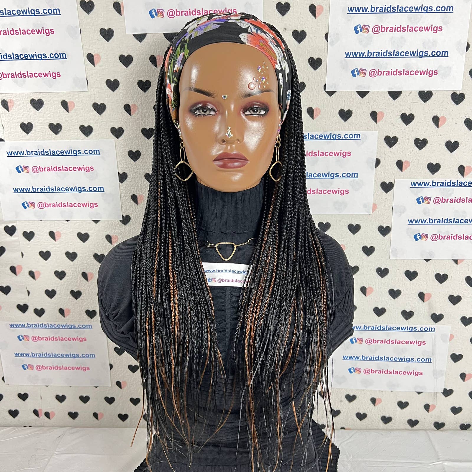 Headband Braid Wig Braided Head band Wig Box Braids Wigs For Black Wom ...