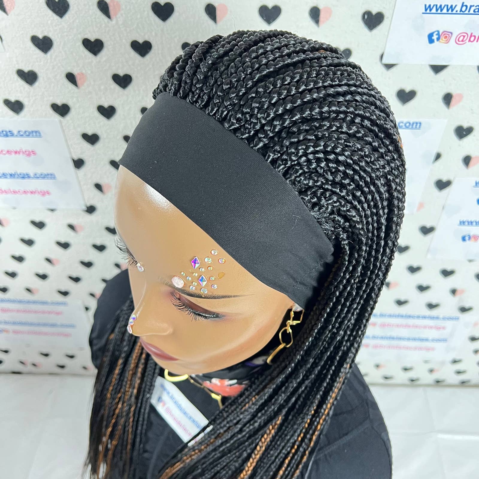 Headband Braid Wig Braided Head band Wig Box Braids Wigs For Black Wom ...