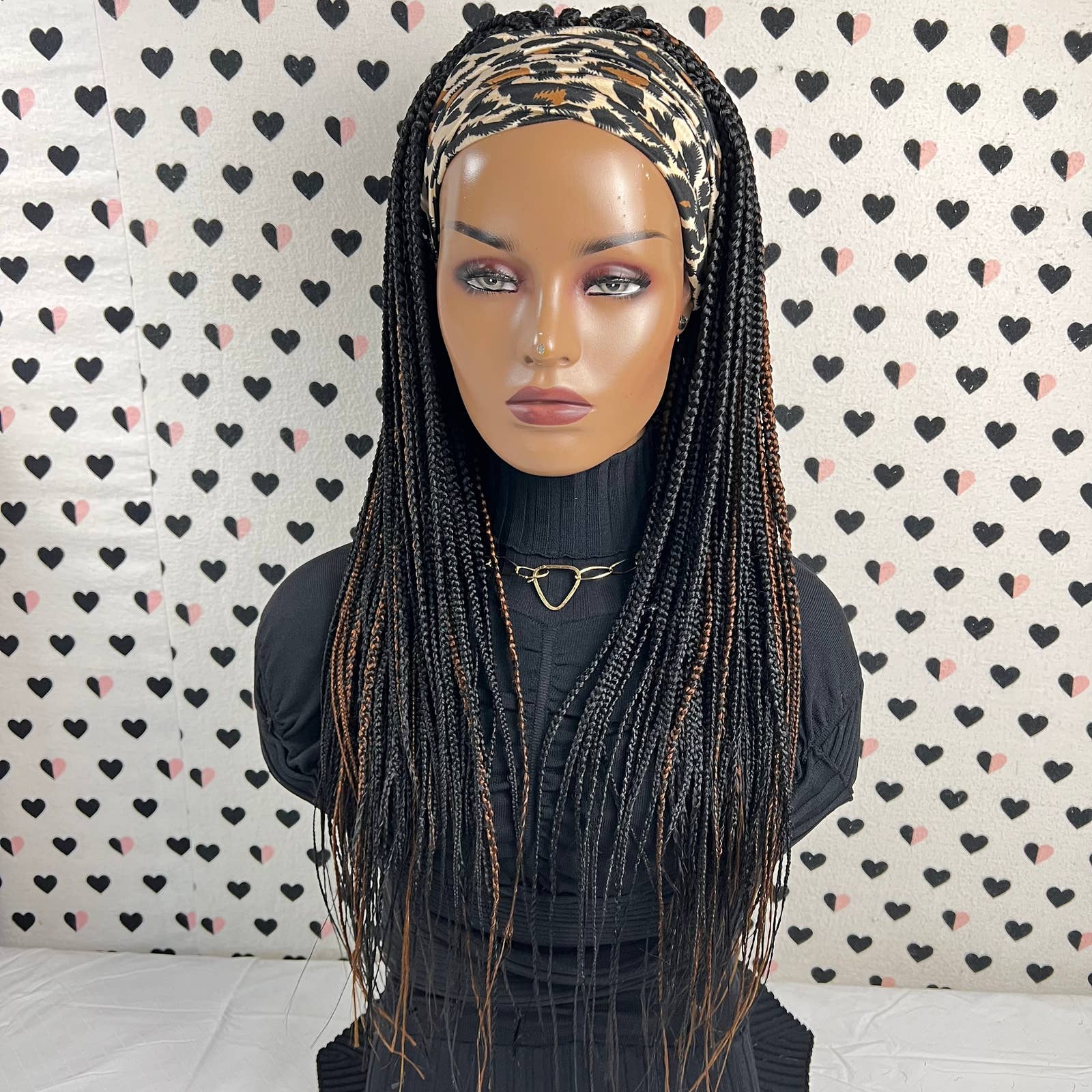 Headband Wig Braided Head band Wig Box Braids Wigs Black Women 1b 30 H ...